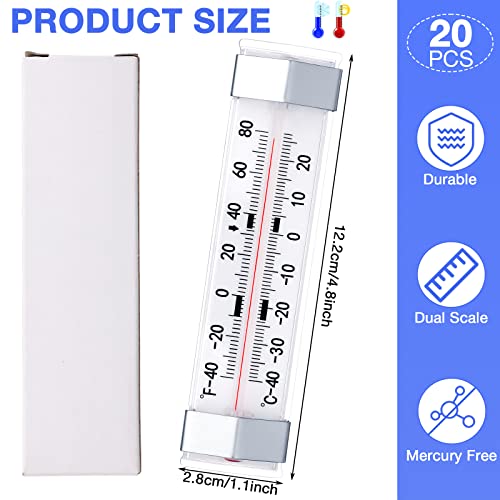 20 Packs Freezer Kitchen Thermometer Refrigerator Thermometer Freezer Thermometer Fridge Thermometer Cooler Thermometer for Kitchen Home Supplies