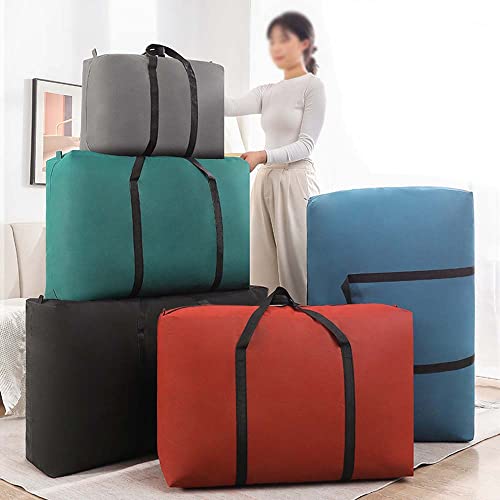 AKWFUNZ Home Storage Bag Solid Color Large Capacity Quilt Clothes Multipurpose Foldable Storage Bag