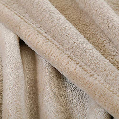 BOURINA Fleece Blanket Flannel Throw Blanket (Beige,King Size ) Lightweight Cozy Microfiber Blanket for Sofa, Couch, Bed, Camping, Travel, 108x90 inches