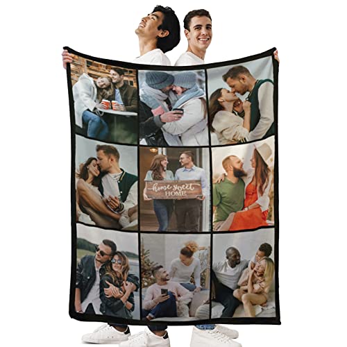 Custom Blankets with Photos Personalized Throw Blankets with Picture Fathers for Mom