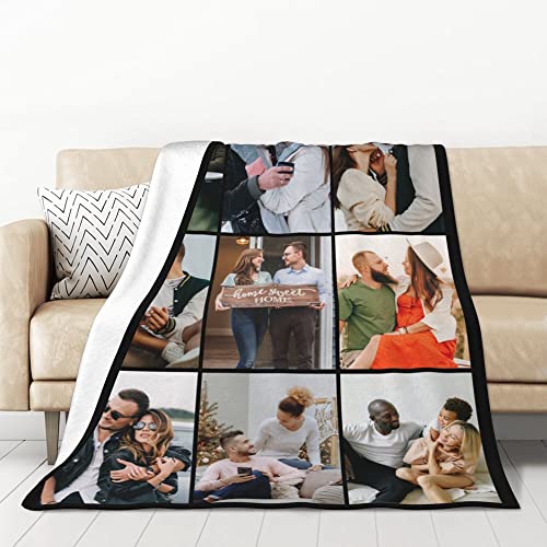 Custom Blankets with Photos Personalized Throw Blankets with Picture Fathers for Mom