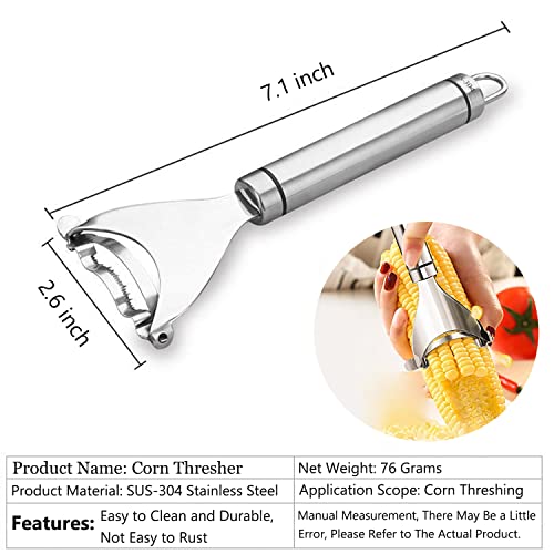 Stainless Steel Corn Peeler, ​Magic Corn Cob Stripper Tool - Corn Peeler for Corn On The Cob, Removes Kernels From Corn Cobs In Seconds, Kitchen Gadget (Set of 2)