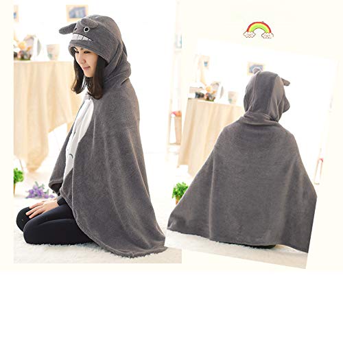 HOLY HOME My Neighbor, , Flannel Cosplay Blanket, Hooded Cloak Gray Cape,27x59in