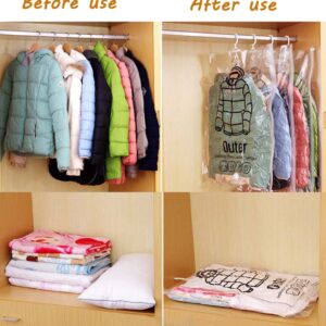 Space-Saving Hanging Compressible Storage Bags, Reusable Vacuum Storage Bags, Dustproof and Odorless Storage Bags (Electric suction pump)