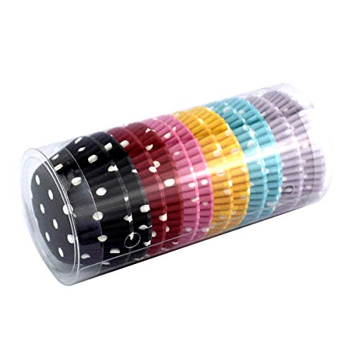 Mkustar 300 Count Mini Cupcake Liners Polka Dots Baking Paper Cups Rainbow