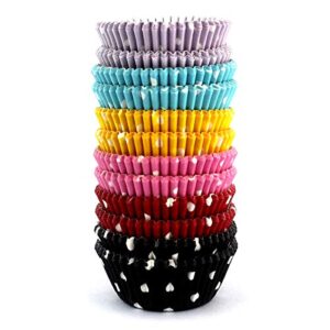 Mkustar 300 Count Mini Cupcake Liners Polka Dots Baking Paper Cups Rainbow