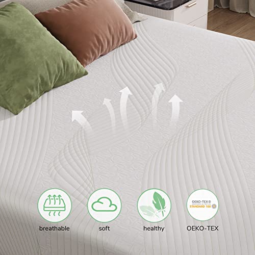 Novilla Queen Mattress, 12 Inch Gel Memory Foam Mattress Cooling, Queen Size Mattress in a Box for Back Pain Relief, Medium Firm Mattress with Edge Support & Motion Isolation