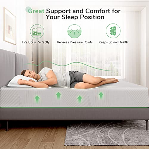 Novilla Queen Mattress, 12 Inch Gel Memory Foam Mattress Cooling, Queen Size Mattress in a Box for Back Pain Relief, Medium Firm Mattress with Edge Support & Motion Isolation