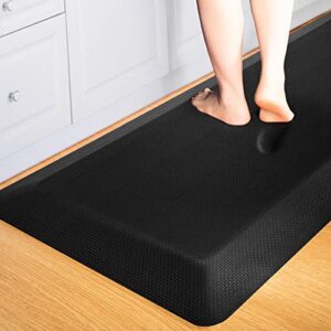 featol anti fatigue mat floor mat, extra thick standing office desk mat foam cushioned anti fatigue ergonomic kitchen mats comfort standing pad 9/10 inch (20" x 32", black)