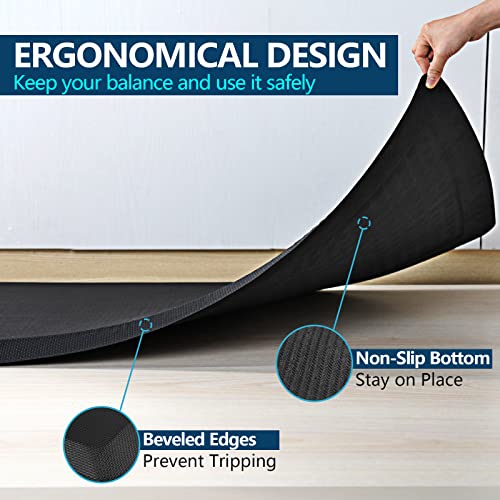 FEATOL Anti Fatigue Mat Floor Mat, Extra Thick Standing Office Desk Mat Foam Cushioned Anti Fatigue Ergonomic Kitchen Mats Comfort Standing Pad 9/10 Inch (20" x 32", Black)