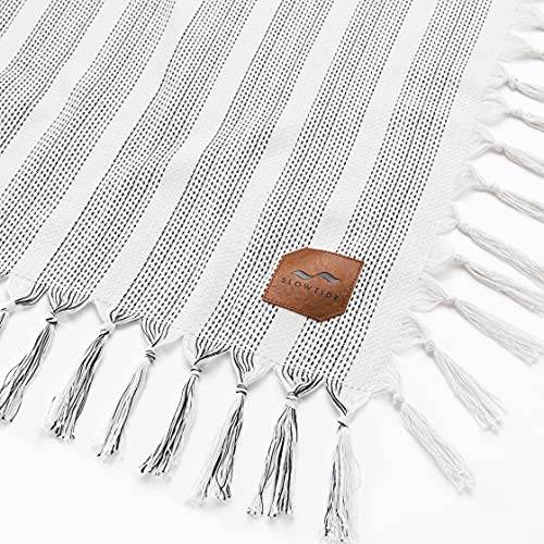 Slowtide - Dylan Throw Blanket ⎸ Turkish Throw Blanket ⎸100% Cotton - 74 x 89 Inches