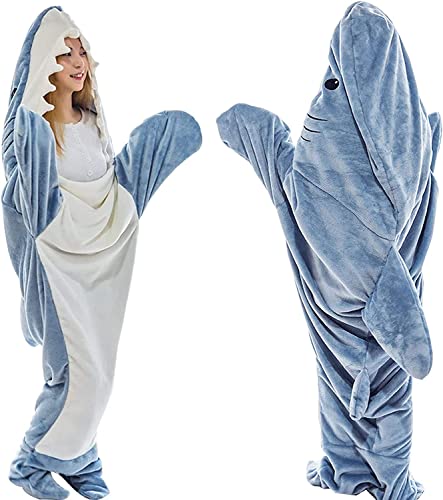 Giroayus Shark Blanket - Shark Blanket Adult, Shark Onesie Blanket, Shark Blanket Hoodie Wearable. (Shark Blanket, 75inX35.5in (L))