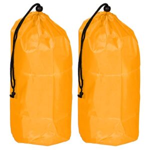 patikil clothes storage drawstring bag, 2 pack ultra large clothes blankets organizer bag with strap for camping travel, yellow