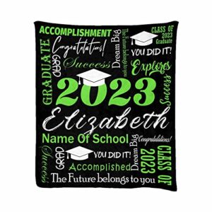 vesserd personalized college graduation 2023 blanket, custom you did it graduate 2023 green blankets custom graduation gifts throw blankets for niece grandson 30x40