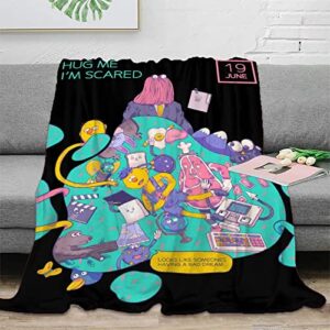 Movie Blanket Don't Hug Me I'm Scared Throw Blanket Lightweight Soft Cozy Flannel Sofa Bed 50x60inch(127x152cm)