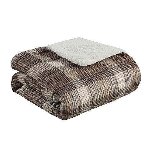 Woolrich Lumberjack Luxury Softspun D/A Filled Throw Brown 50x70 Plaid Premium Soft Cozy Cozy Spun For Bed, Couch or Sofa