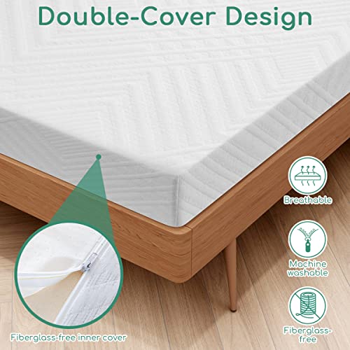 6 Inch Full Size Gel Memory Foam Mattress for Kids, Medium Feel Full Mattress with Graphene Fabric Cover, Full Bed Mattress in A Box for Bunk Beds, Trundle Beds, Made in USA, CertiPUR-US Certified