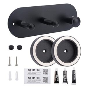 14pcs Hair Dryer Holder Set, Blow Dryer Holder, Expansion Screw Hair Dryer Holder Set with Adhesive Easy Install Universal (Black)