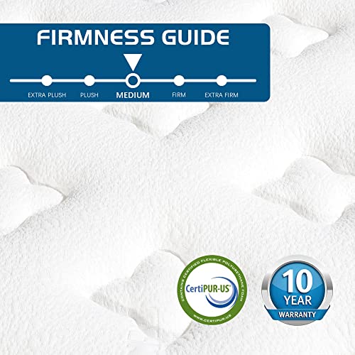 AICEHOME Queen Mattress, 12 Inch Individual Pocket Springs with Gel Memory Foam, Medium Firm Mattresses in a Box, Hybrid Queen Size Mattress with Pressure Relief 80" L x 60" W x 12" T