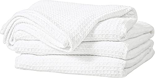 Filament Alley 100% Cotton Waffle Weave Bed Blanket White King 108x90 Inch Breathable Lightweight Comforter Throw Blanket Travel Throw Blanket Couch Bed Sofa