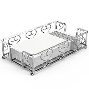 levimetree guest towel silver napkin holder guest towel holder for bathroom modern serviette holder tissue dispenser perfect for outdoor events -dining table napkin holder, home décor bathroom trays