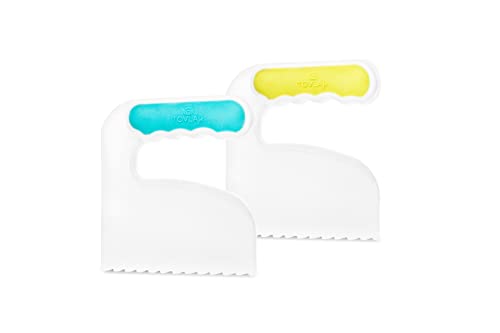 TOVLA JR. Chopper Montessori Knives for Young Kids 2-Piece Kids Knife for Real Cooking Kid Friendly Knives - BPA-Free - Safe Kids Cutting Knife - Colorful Kids Kitchen Knife Set