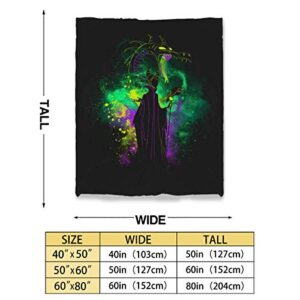 GACOZ-Maleficent Art- Ultra Soft Throw Blanket Flannel Fleece All Season Light Weight Living Room Bedroom Warm Blanket 80×60inch