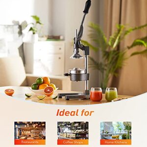 CO-Z Hand Press Juicer Machine, Manual Orange Juicer and Professional Citrus Juicer for Orange Juice Pom Lime Lemon Juice, Commercial Lemon Squeezer and Orange Crusher, Easy to Clean, Gray