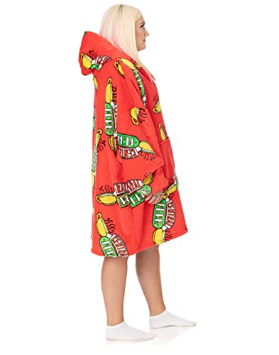 Friends Central Perk Vuddie Oversized Blanket Hoodie Women Ladies Red Fleece One Size