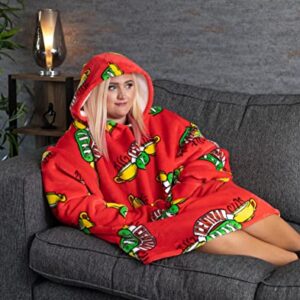 Friends Central Perk Vuddie Oversized Blanket Hoodie Women Ladies Red Fleece One Size