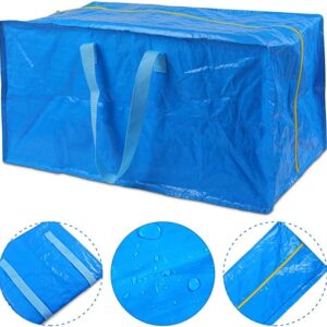 Extra Large Moving Bags with Zippers (Pack of 4) Big Storage Space - Best for Moving, Storage & Laundry - Blue Bags