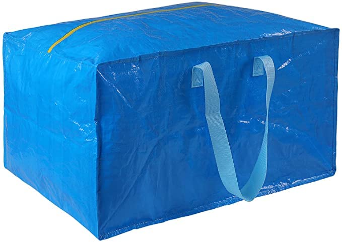 Extra Large Moving Bags with Zippers (Pack of 4) Big Storage Space - Best for Moving, Storage & Laundry - Blue Bags