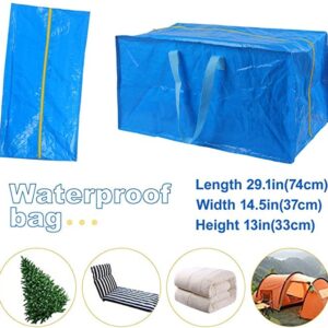 Extra Large Moving Bags with Zippers (Pack of 4) Big Storage Space - Best for Moving, Storage & Laundry - Blue Bags