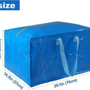 Extra Large Moving Bags with Zippers (Pack of 4) Big Storage Space - Best for Moving, Storage & Laundry - Blue Bags