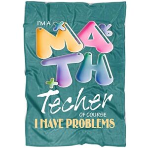 oakstore i'm a math teacher soft fleece throw blanket, gift for teacher blanket for bed and couch (medium fleece blanket (60"x50") - green pistachio)