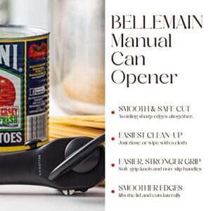 Bellemain- Safe Cut Stainless Steel Ergonomic Can Opener, Manual | Smooth Edge Stainless Steel Can Opener Perfect For Home Chefs and Restauraunts