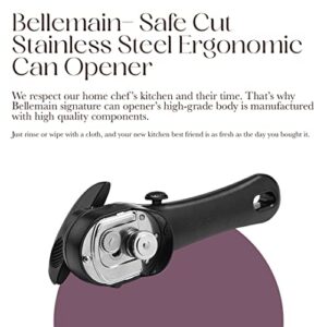 Bellemain- Safe Cut Stainless Steel Ergonomic Can Opener, Manual | Smooth Edge Stainless Steel Can Opener Perfect For Home Chefs and Restauraunts