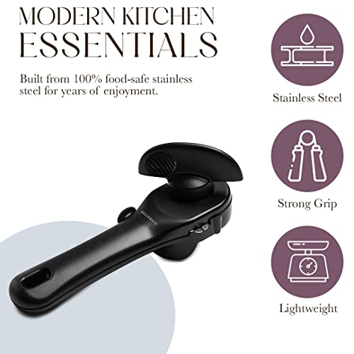 Bellemain- Safe Cut Stainless Steel Ergonomic Can Opener, Manual | Smooth Edge Stainless Steel Can Opener Perfect For Home Chefs and Restauraunts