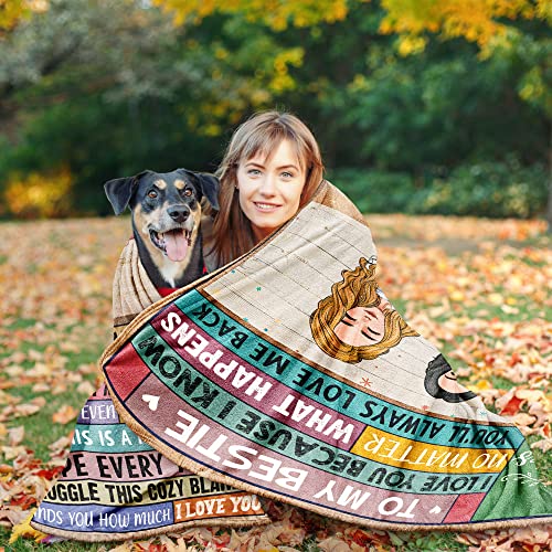 KERAOO Personalized Blanket Gift for Friend, Birthday Gifts for Friends, Flannel Throw Blankets Valentines Day Graduation Birthday Gift for Bestie, BFF, Sister (for Friend, 60"X50")