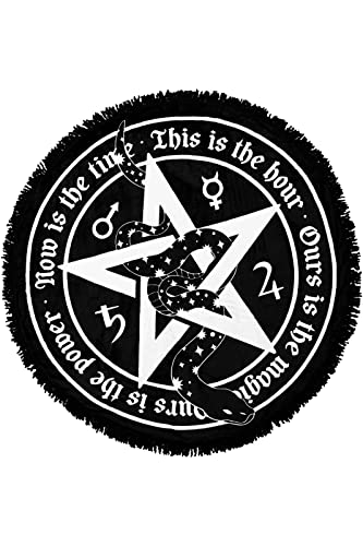 Killstar Witchy Wiccan Occult Bed Throw Goth Round Pentagram Blanket