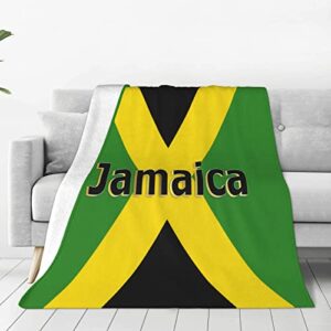 retro jamaican kingdom flag throw blanket fleece blanket soft cozy warm jamaica flannel blanket for living room couch bed office 80"x 60"