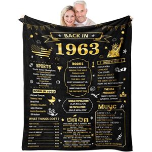 neuturs 60th birthday gifts for women, 60th birthday gift for men, 60th birthday gift ideas, 60 birthday gifts for 60 year old women, happy 60th birthday decorations women throw blanket 60"x50"