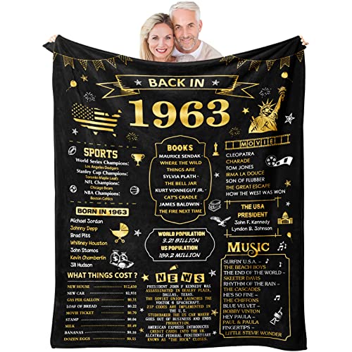 Neuturs 60th Birthday Gifts for Women, 60th Birthday Gift for Men, 60th Birthday Gift Ideas, 60 Birthday Gifts for 60 Year Old Women, Happy 60th Birthday Decorations Women Throw Blanket 60"x50"