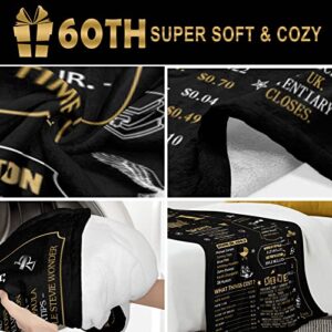 Neuturs 60th Birthday Gifts for Women, 60th Birthday Gift for Men, 60th Birthday Gift Ideas, 60 Birthday Gifts for 60 Year Old Women, Happy 60th Birthday Decorations Women Throw Blanket 60"x50"