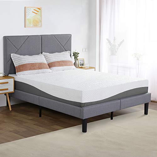 PrimaSleep 10 Inch Wave Gel Infused Memory Foam Mattress,Gray (Full)