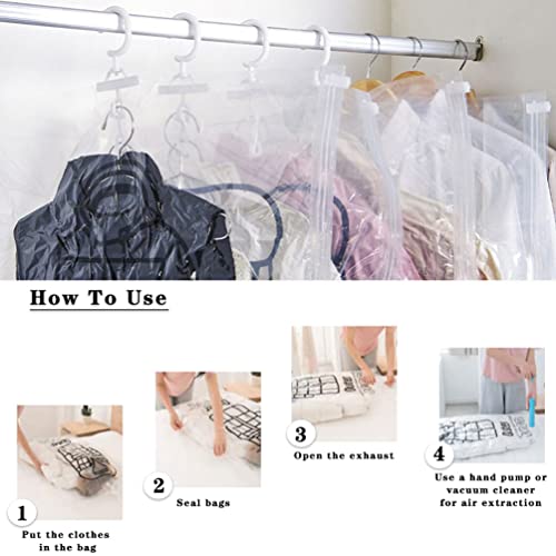 Hmulefate Hanging Vacuum Storage Bags,Uplifegiver Hanging Compressible Storage Bag,Vacuum Seal Bags for Clothing (26.5x35.4inch(8Pcs))