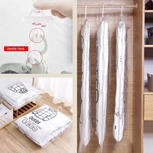 Hmulefate Hanging Vacuum Storage Bags,Uplifegiver Hanging Compressible Storage Bag,Vacuum Seal Bags for Clothing (26.5x35.4inch(8Pcs))