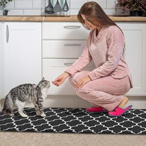 KMAT Kitchen Mat [2 PCS] Cushioned Anti-Fatigue Floor Mat, Waterproof Kitchen Mats and Rugs Heavy Duty PVC Ergonomic Comfort Standing Foam Mat for Kitchen, Floor Home, Office, Sink, Laundry,Black