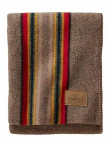 pendleton yakima camp wool throw blanket, mineral umber, one size