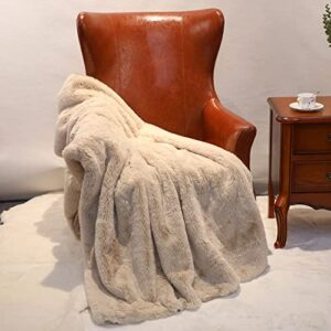 mis deseos Faux Fur Throw Blanket for Couch, Extra Soft, Warm,Fluffy, Anti-Static, Plush Blanket for Sofa Bed Living Room Bedroom Car,50x60 inches